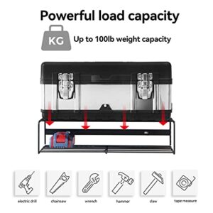 Aceart Power Tool Organizer with 4 Hook Heavy Duty, Separate Electric Drill Storage Rack Heavy Duty Metal Hardware Tool Shelf for Garage Wall, Handheld Tools