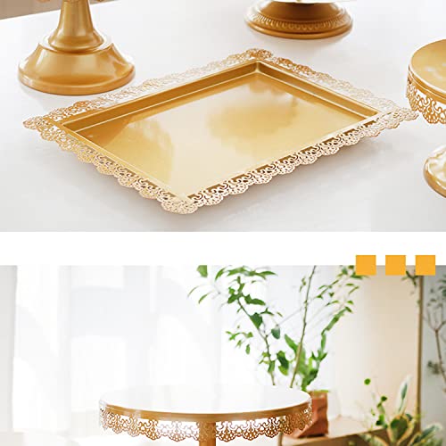 iToids 4Pcs Gold Cake Stand Set Cupcake Stands Holder Bakery Dessert Display Fruit Platter Serving for Wedding Birthday Baby Shower Party Celebration Home Decoration