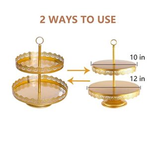 iToids 4Pcs Gold Cake Stand Set Cupcake Stands Holder Bakery Dessert Display Fruit Platter Serving for Wedding Birthday Baby Shower Party Celebration Home Decoration