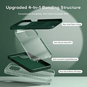 TOCOL 5 in 1 for iPhone 13 Pro Case, with 2X Screen Protector + 2X Camera Lens Protector, Liquid Silicone Phone Case for iPhone 13 Pro, Alpine Green