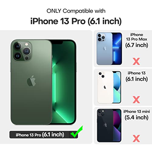 TOCOL 5 in 1 for iPhone 13 Pro Case, with 2X Screen Protector + 2X Camera Lens Protector, Liquid Silicone Phone Case for iPhone 13 Pro, Alpine Green