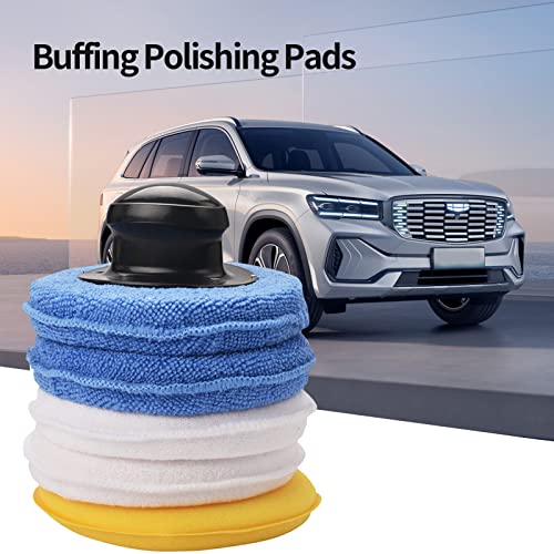 Carkio Microfiber Applicator Pads Car Wax Applicator Pads Pack of 5 Microfiber Sponge Applicators with Grip Handle