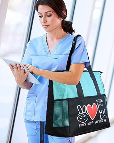 Nurse Accessories for Work Nurse Gifts - Nurse Tote Bag with Stainless-Steel Tumbler, Nurse Badge Reel Gift Card Great Thank You nurse gifts RN Gift and Perfect Graduation Gift Nurse Bag for Work