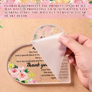 Yulejo Gift for Mother of the Groom from Bride Mother of the Groom Gifts Wedding Gifts Acrylic Square Heart Gift Thank You Gift for Mom Wedding Gifts for Mother of the Groom (Delicate Style)