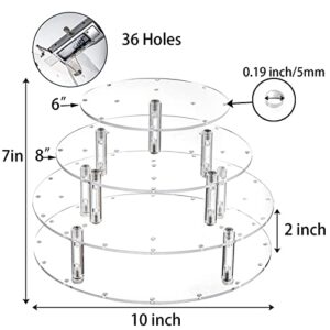 TOPZEA 3-Tier Cake Pop Display Stand, 36 Hole Clear Acrylic Lollipop Holder Round Tiered Cupcake Dessert Display Stand, Ideal for Baby Shower, Wedding, Birthday, Party, Anniversary, Halloween