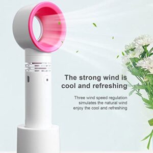 RNSUNH Mini Portable Fan Bladeless Handheld Fan for Eyelash Extension Quiet Portable Rechargeable Handheld Lash Fan with 3 Speeds Air Conditioning Blower for Essential Eyelash Extension Supplies