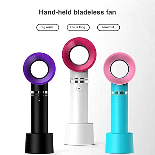 RNSUNH Mini Portable Fan Bladeless Handheld Fan for Eyelash Extension Quiet Portable Rechargeable Handheld Lash Fan with 3 Speeds Air Conditioning Blower for Essential Eyelash Extension Supplies