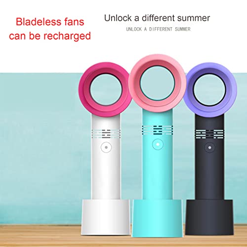 RNSUNH Mini Portable Fan Bladeless Handheld Fan for Eyelash Extension Quiet Portable Rechargeable Handheld Lash Fan with 3 Speeds Air Conditioning Blower for Essential Eyelash Extension Supplies