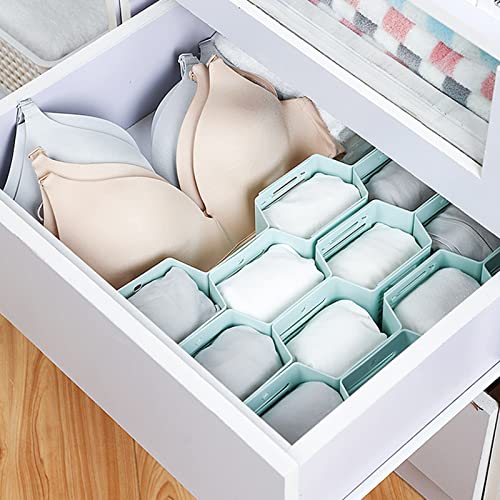 benbigbee Honeycomb Drawer Organizer, 12 Pcs Adjustable Underwear Organizer For Drawer Sock Clothes, Drawer Dividers Organizer For Belts, Ties, Clothing, Makeup, Office Supplies (White)