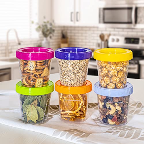 ARNO Food Containers Screw Seal Lid Twist Top Storage Organizer Twist Cap 11.8 OZ Set of 6 BPA Free