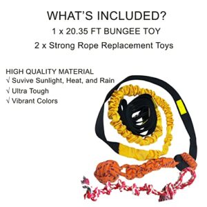 Dog Bungee Toy 20.35 ft Reinforced Interactive Toy with Two Replacement Rope Toys - Dog Rope Toys Interactive Toys