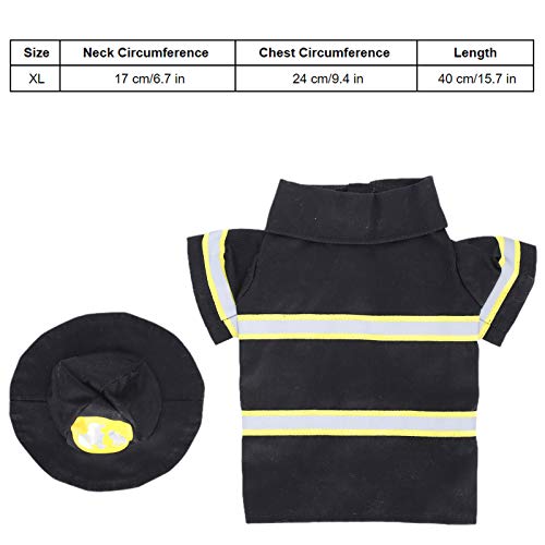 Canvas Pet Dog Firefighter Clothes, Dog Firefighter Costume with Hat, Pet Halloween Puppy Dog Jacket for Festive XL