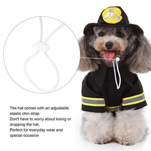 Canvas Pet Dog Firefighter Clothes, Dog Firefighter Costume with Hat, Pet Halloween Puppy Dog Jacket for Festive XL