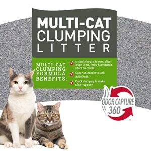 Nature's Miracle Multi-Cat Clumping Clay Litter, 40 lb, Fast Clumping Formula,Brown