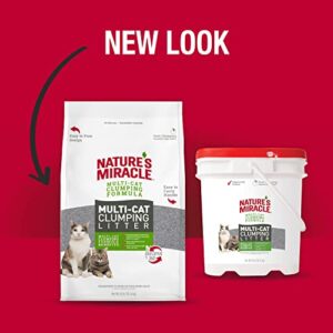 Nature's Miracle Multi-Cat Clumping Clay Litter, 40 lb, Fast Clumping Formula,Brown