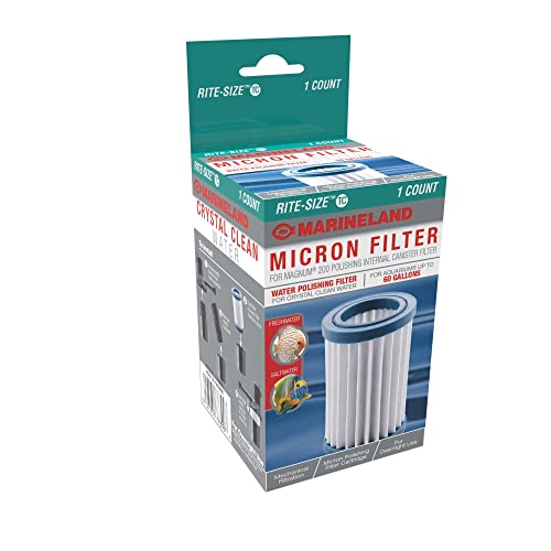 MarineLand Micron Magnum 200 Polishing Internal Canister Filter for Aquariums up to 60 Gallons, Crystal Clean Water