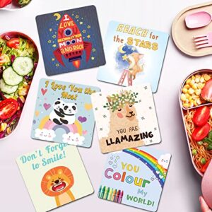 Lunch Box Note for Kids Kindergarten,School Lunch Accessories for Kids-100 Cute Encouragement,Positive Affirmation Cards for Boys & Girls(With DIY Blank Back),Inspirational and Motivational Lunch Note