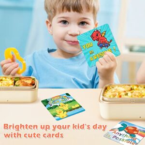 Lunch Box Note for Kids Kindergarten,School Lunch Accessories for Kids-100 Cute Encouragement,Positive Affirmation Cards for Boys & Girls(With DIY Blank Back),Inspirational and Motivational Lunch Note