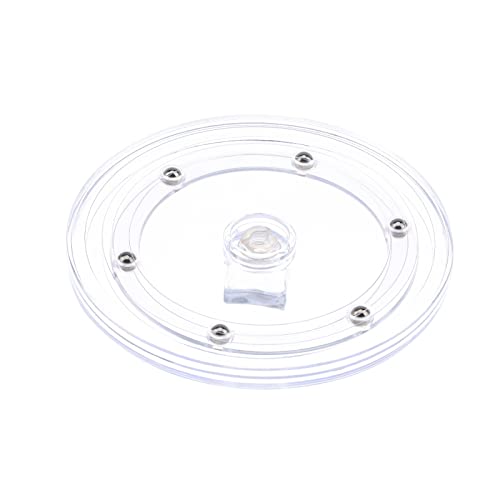 Kepfire Clear Acrylic Lazy Susan Turntable 7 inch Organizer Ball Bearing Revolving Display Base Kitchen Spice Rack Cake Makeup Table Decorating