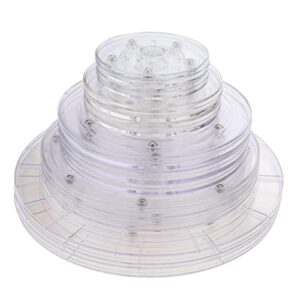 Kepfire Clear Acrylic Lazy Susan Turntable 7 inch Organizer Ball Bearing Revolving Display Base Kitchen Spice Rack Cake Makeup Table Decorating