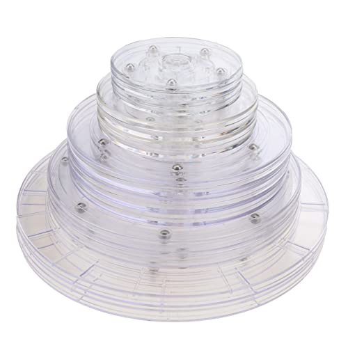 Kepfire Clear Acrylic Lazy Susan Turntable 7 inch Organizer Ball Bearing Revolving Display Base Kitchen Spice Rack Cake Makeup Table Decorating