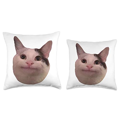 Beluga Cat Throw Pillow, 16x16, Multicolor