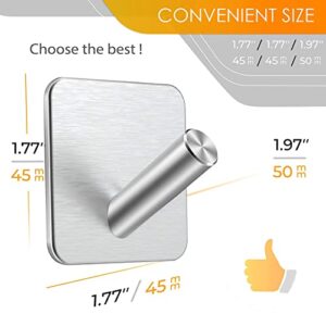 Sticky Hook Adhesive Hooks Hooks for Hanging Wall Hanger Towel Hooks Door Hooks Waterproof Stainless Steel Adhesive Towel Hooks Bathroom Adhesive Hook– 6 Pack