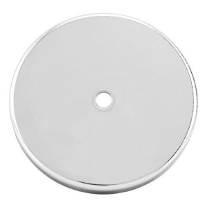 Walker Partners Round Base Cup Magnet with Hole for mounting, 50 lbs Pulling Power 2.4 inch Diameter 4-Pack, Chrome