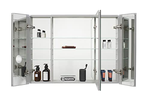 AQUADOM Royale 48in x 30in x 5in 3 Doors, Medicine Cabinet Integrated 3X Magnifying Mirror