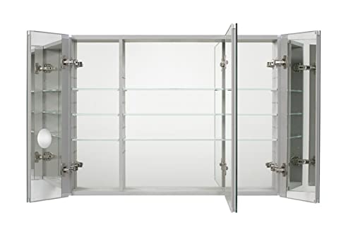 AQUADOM Royale 48in x 30in x 5in 3 Doors, Medicine Cabinet Integrated 3X Magnifying Mirror