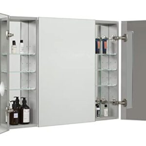 AQUADOM Royale 48in x 30in x 5in 3 Doors, Medicine Cabinet Integrated 3X Magnifying Mirror