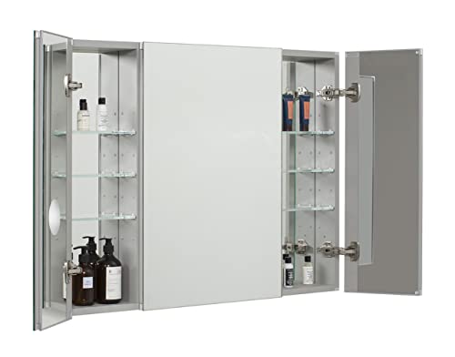 AQUADOM Royale 48in x 30in x 5in 3 Doors, Medicine Cabinet Integrated 3X Magnifying Mirror