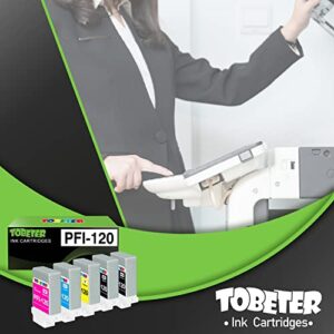 ToBeter Remanufactured PFI120 Ink Cartridge Pigment Tank Replacement for Canon PFI-120 PFI-120MBK PFI-120BK PFI-120C PFI-120M PFI-120Y Works with Image PROGRAF IPF TM-200 205 300 305 Printer (5-Pack)