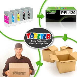 ToBeter Remanufactured PFI120 Ink Cartridge Pigment Tank Replacement for Canon PFI-120 PFI-120MBK PFI-120BK PFI-120C PFI-120M PFI-120Y Works with Image PROGRAF IPF TM-200 205 300 305 Printer (5-Pack)