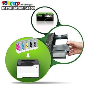 ToBeter Remanufactured PFI120 Ink Cartridge Pigment Tank Replacement for Canon PFI-120 PFI-120MBK PFI-120BK PFI-120C PFI-120M PFI-120Y Works with Image PROGRAF IPF TM-200 205 300 305 Printer (5-Pack)