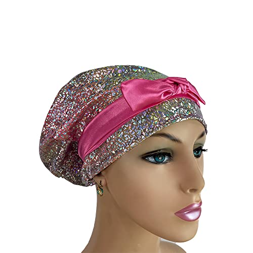 European Style Ribbon – Tie-Dye Holographic. - Scrub Hat for Women & Men tie Back | Working Cap with Holder. Bouffant, Scrub Hats for Women, Unisex Surgical Caps, Nurses Hats | Dr. Hats