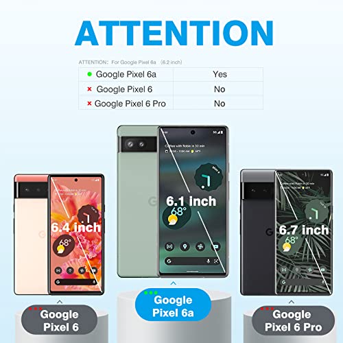 [3+2 Pack] OMOTON Screen Protector for Google Pixel 6A 5G, 3 Pack Pixel 6a screen protector & 2 Pack Camera Lens Protector, 9H Hardness Tempered Glass Compatible with Pixel 6A (6.1 Inch, 2022 Released)