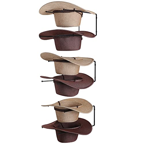 Taozun Cowboy Hat Rack Organizer - 6 Pieces DIY Hangers for Wall Display