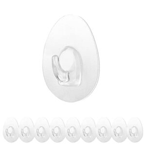 venusdali wall hanging hooks 12 lb (max) reusable heavy large self-adhesive hook 10 packaging, bbathroom waterproof sticky hook, kitchen transparent hook curtain door coat cap for easy organization