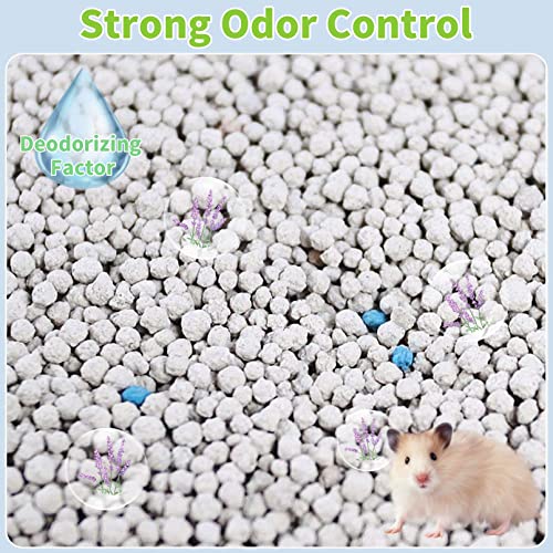 BNOSDM Small Animal Potty Training Litter 5.5lb Critter Litter for Hamster Bunny Bedding Odor Control Rabbit Litter Pellets for Guinea Pigs Rats Dwarf Hamsters Gerbils Ferrets Hedgehogs (Lavender)