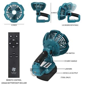 Cordless Fan with Remote for Bosch 18v battery,Tabletop Fan with 3 Energy Efficient Speed Settings and Dimmable Led Light(Tool Only)