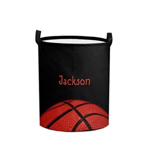 basketball stripe personalized custom laundry hamper storage basket collapsible for living room bathroom bedroom