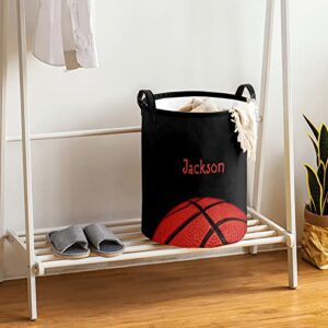 Basketball Stripe Personalized Custom Laundry Hamper Storage Basket Collapsible for Living Room Bathroom Bedroom