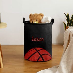 Basketball Stripe Personalized Custom Laundry Hamper Storage Basket Collapsible for Living Room Bathroom Bedroom