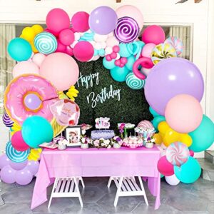 sweet macaroon candy balloon arch kit candy lollipop foil balloons garland kit candy party decorations supplies for girls birthday party baby shower