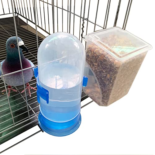 Automatic Pigeon Bird Feeder and Water -Parrot Feeder Water Cage Accessories Supplies for Parakeet Canary Cockatiel Finch