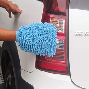 NA 2Pcs Car wash Mitt Microfiber Wash Gloves Car Cleaning Microfiber Mitt Cleaning Microfibre Cloths for Car Cleaning & Household Cleaning