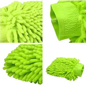 NA 2Pcs Car wash Mitt Microfiber Wash Gloves Car Cleaning Microfiber Mitt Cleaning Microfibre Cloths for Car Cleaning & Household Cleaning