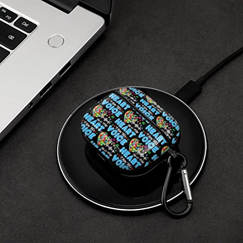 Autism Awareness Puzzle I Am His Voice AirPods 3 Case Cover Gifts with Keychain, Shock Absorption Soft Cover AirPods 3 Earphone Protective Case for Men Women