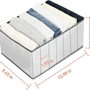 Wardrobe Clothes Organizer, NEW Sturdy Clothes Organizer for Folded Clothes, 6-Grid Collapsible Storage Bins Cubes Organizers, with Waterproof Fabric, Suitable for Closet/Wardrobe/Drawer